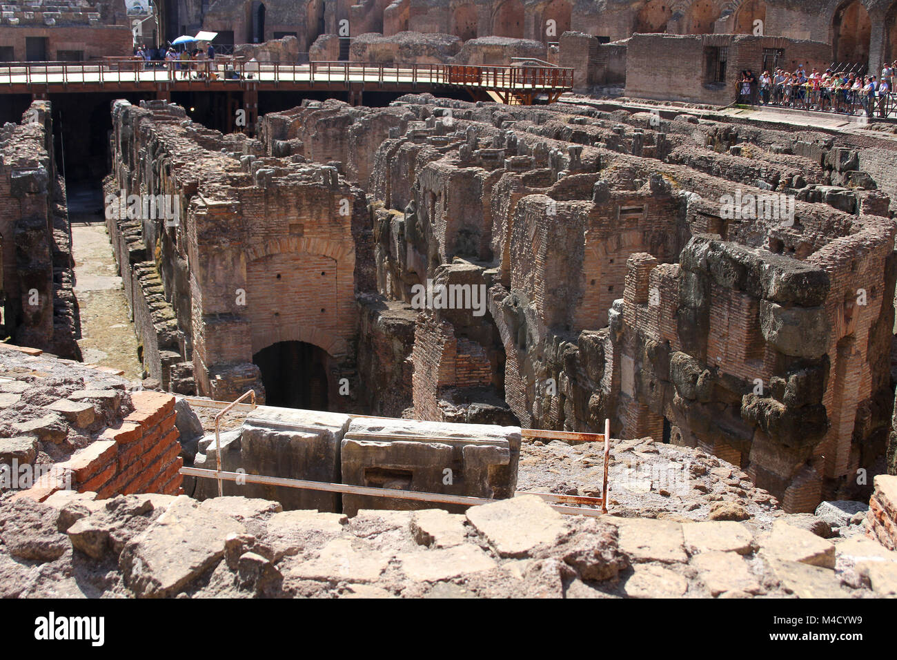 View of underground chambers which should be covered by a floor around ...