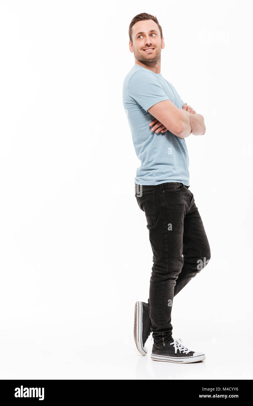 Male model posing wall Cut Out Stock Images & Pictures - Alamy