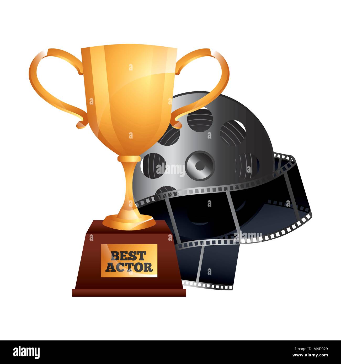 best actor gold trophy cup award reel film movie Stock Vector Image ...