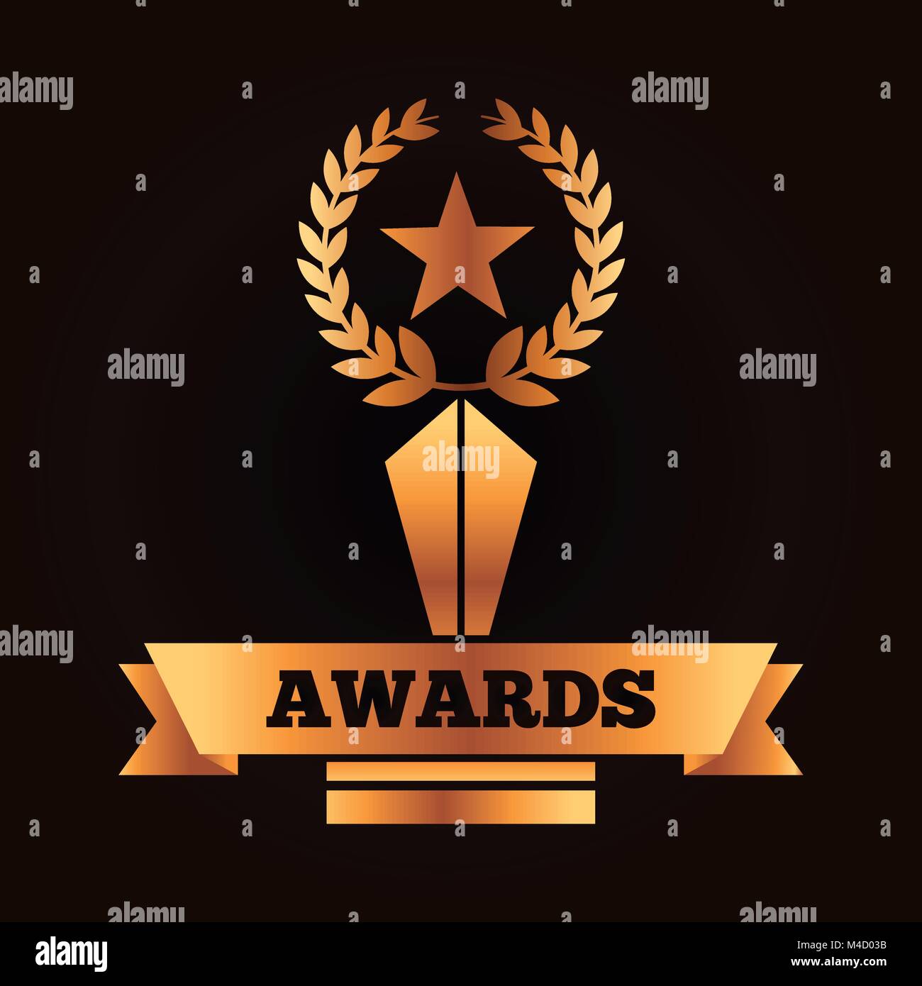 award gold star and laurel competition banner Stock Vector Image & Art ...