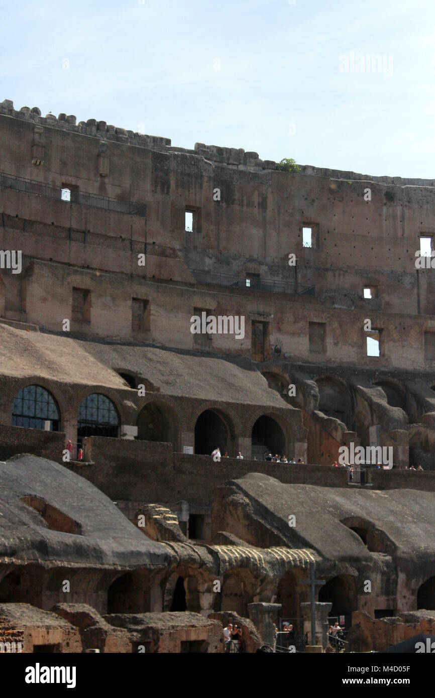 The interior of the Colosseum, tiered seating area, Rome, Italy Stock ...