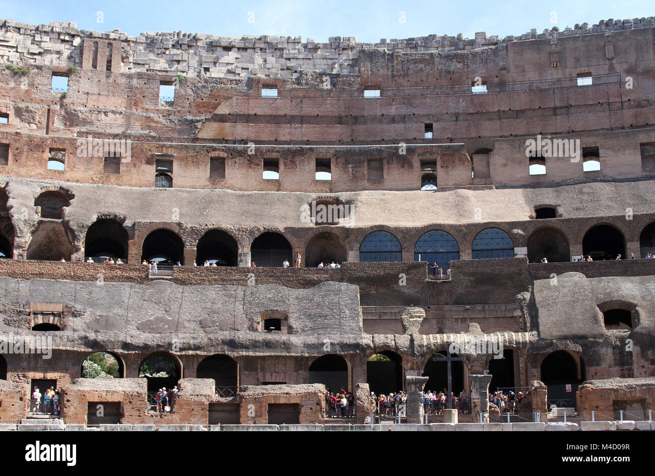 The interior of the Colosseum, tiered seating area, Rome, Italy Stock ...