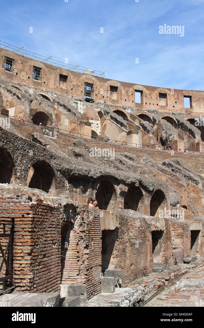 The interior of the Colosseum, tiered seating area, Rome, Italy Stock ...