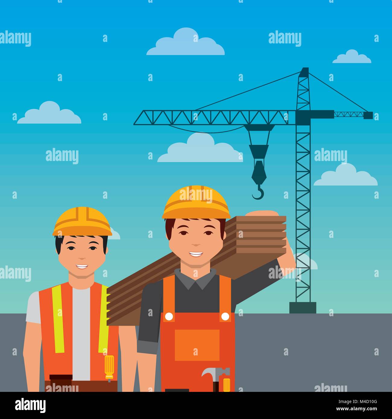 Crane safety worker on Stock Vector Images - Alamy