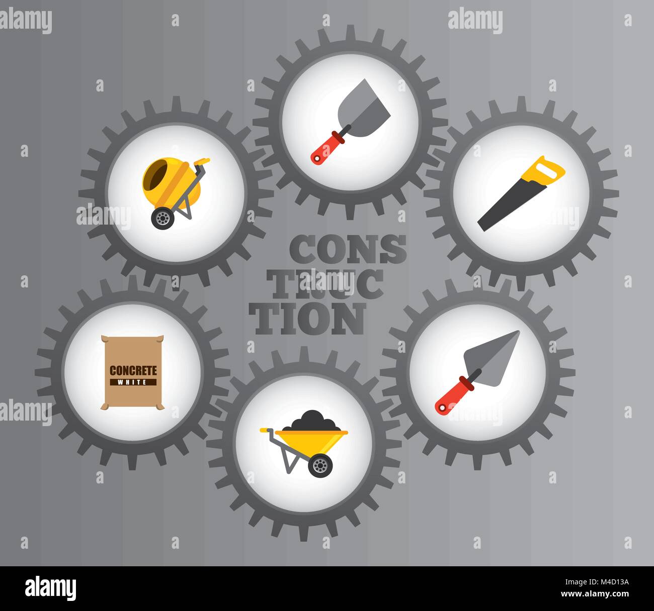 construction tools equipment inside mechanical gears gray metal ...