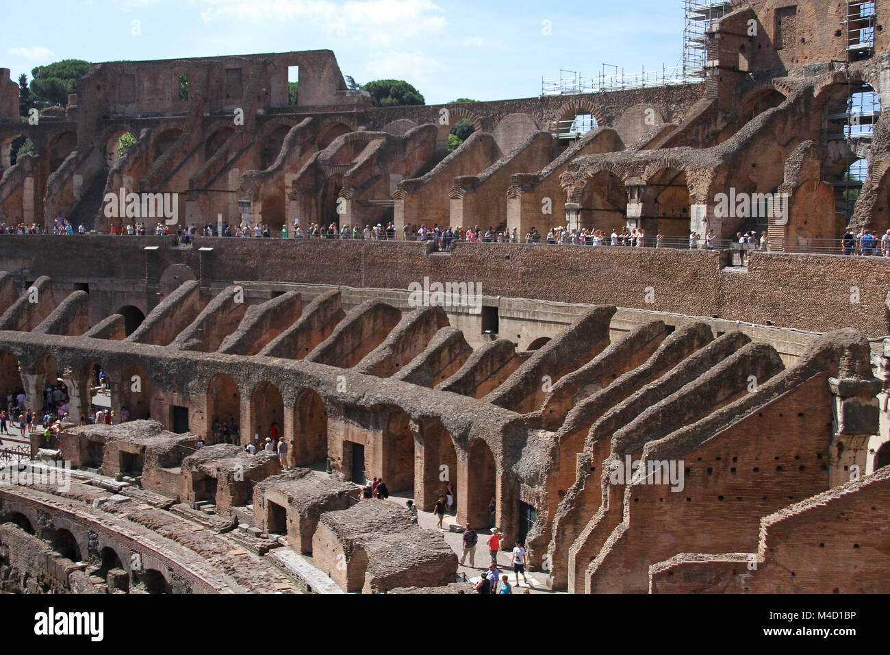 The interior of the Colosseum, tiered seating area, Rome, Italy Stock ...
