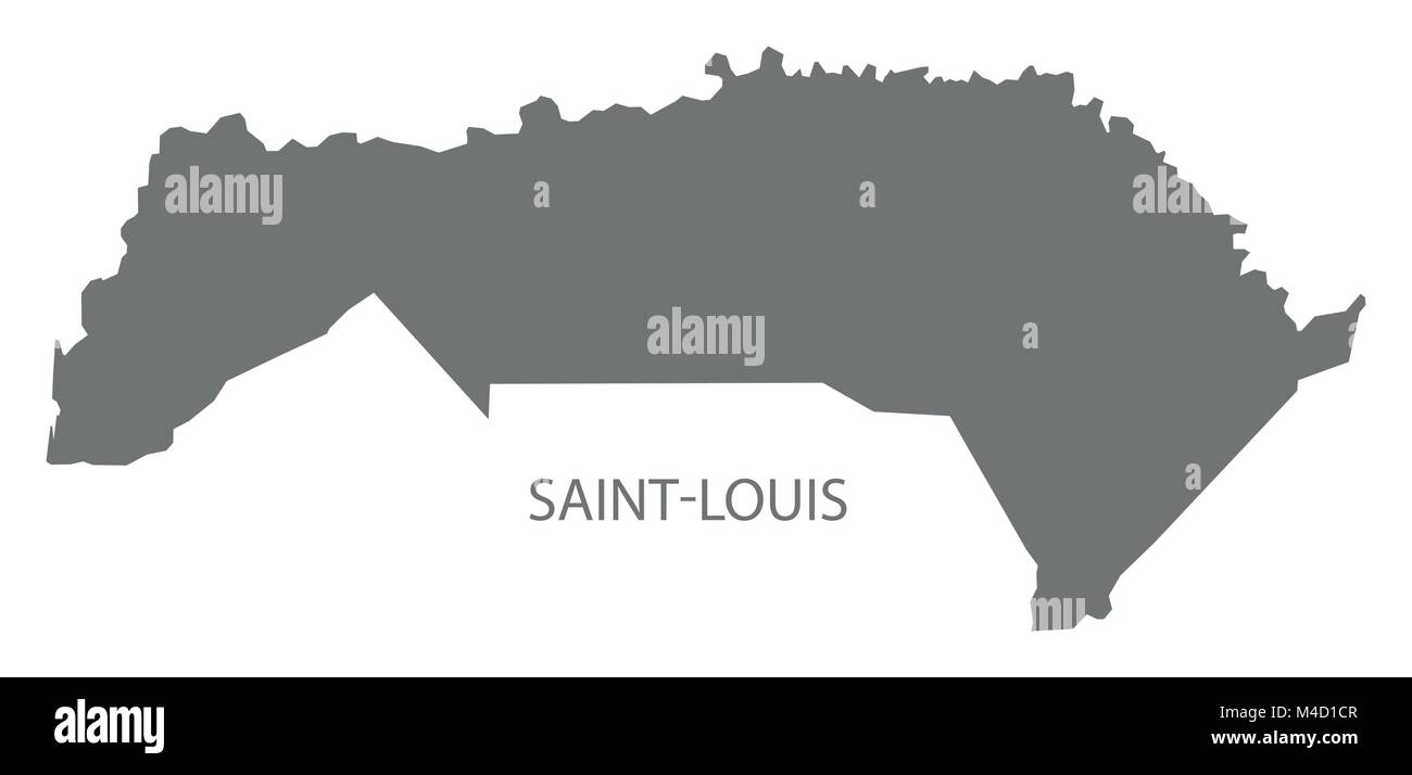 Saint-Louis map of Senegal grey illustration silhouette shape Stock ...