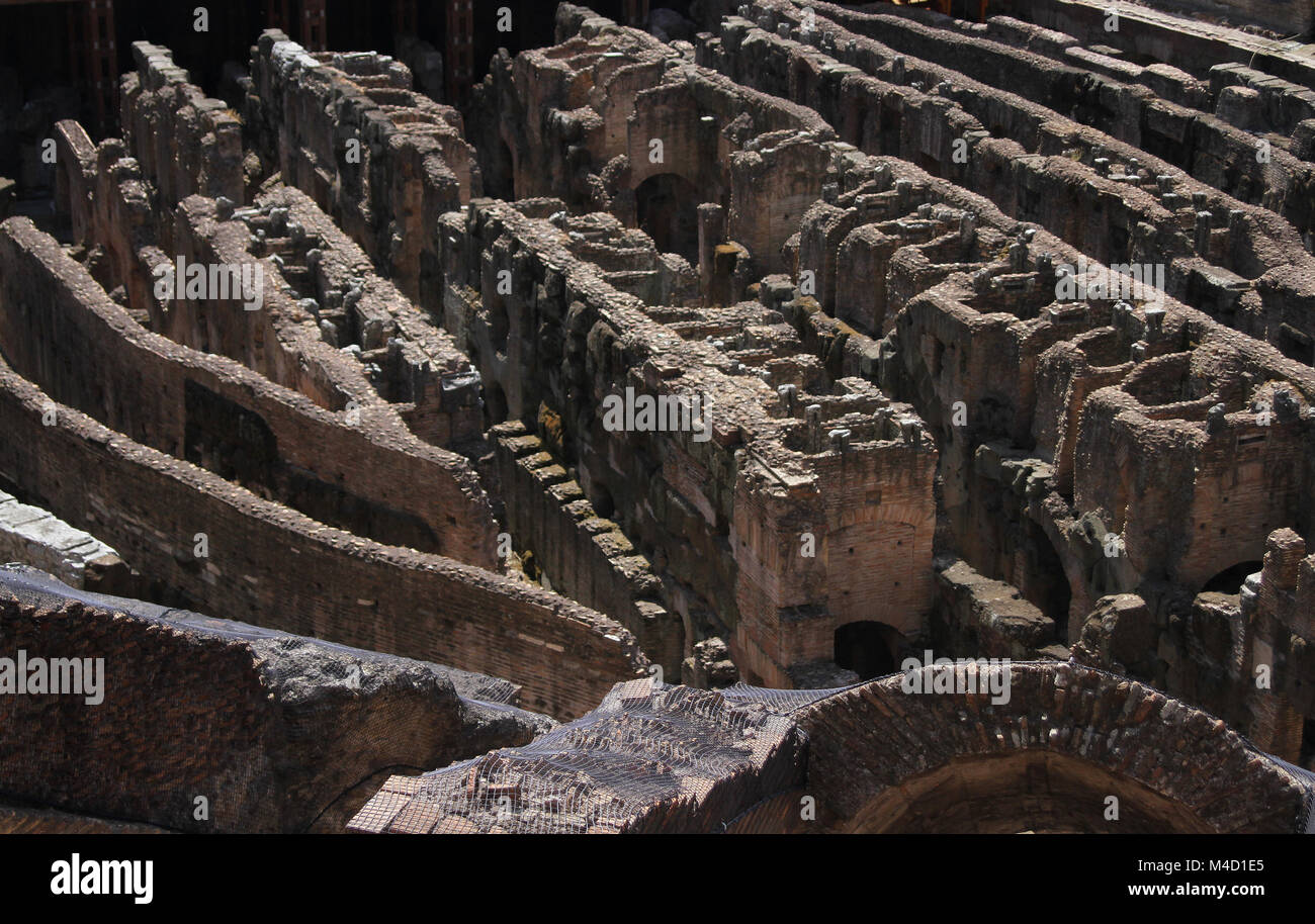 View of underground chambers which should be covered by a floor around ...