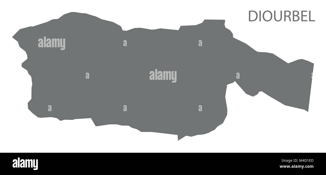 Diourbel map of Senegal grey illustration silhouette shape Stock Vector ...