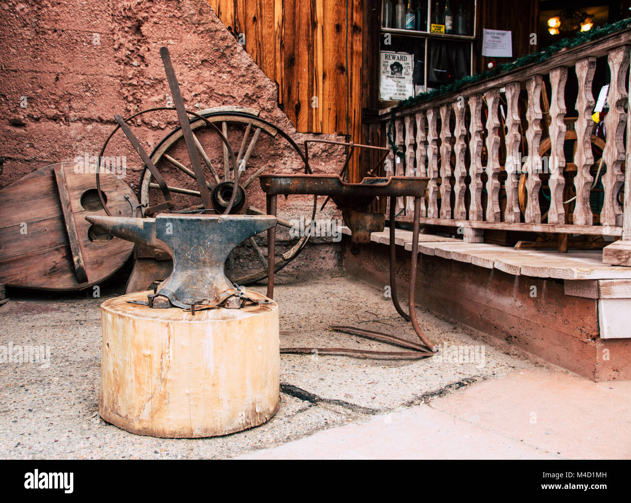 Old metalic anvil in Calico ghost town in USA Stock Photo - Alamy