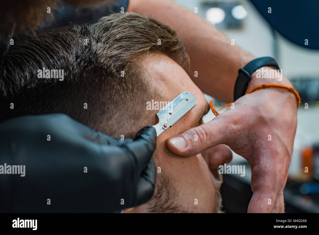 Ideal shape of the beards and haircuts in barbershop. Barber suggests ...