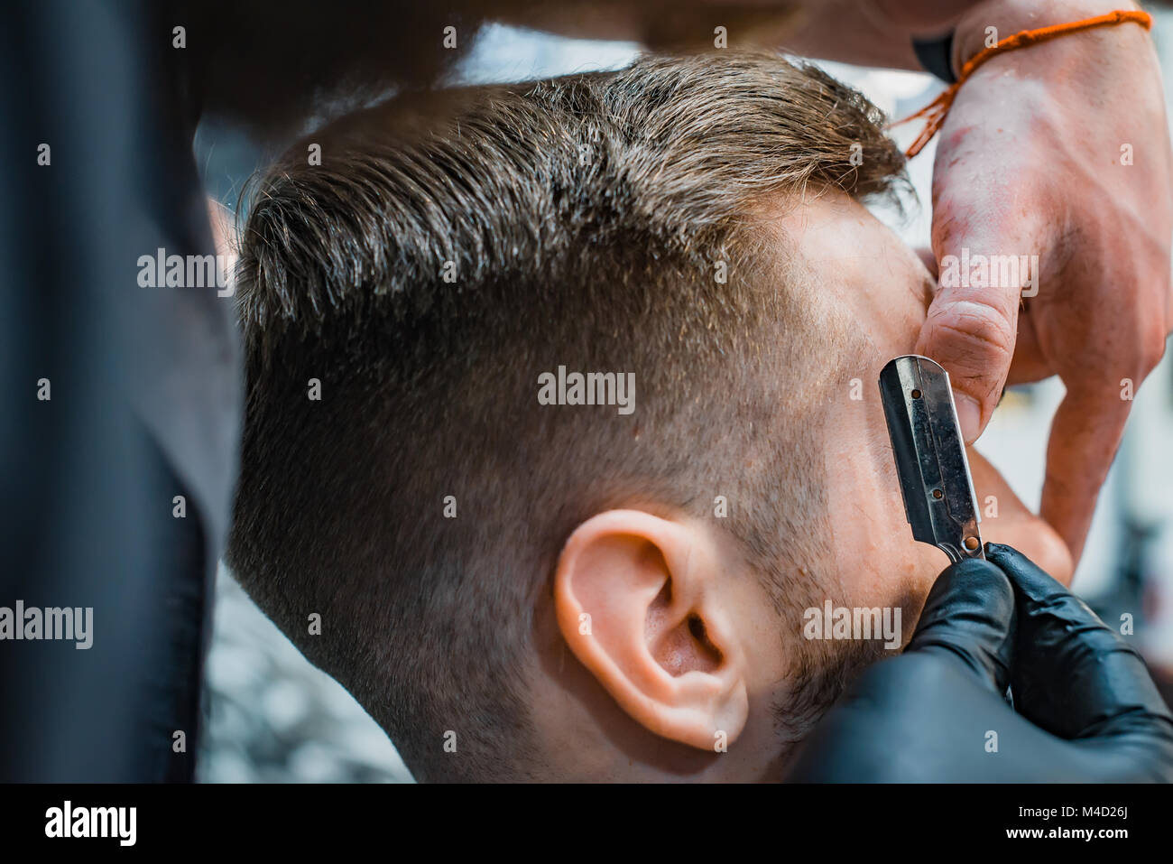 Ideal shape of the beards and haircuts in barbershop. Barber suggests ...