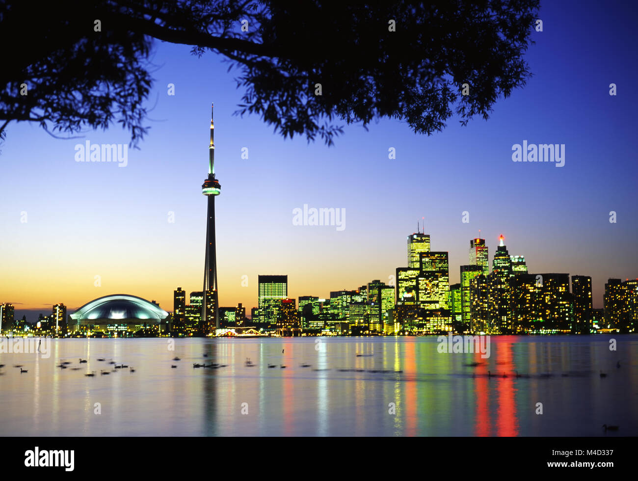 1995 Toronto Ontario Canada, View from Toronto Island at sunset Stock ...
