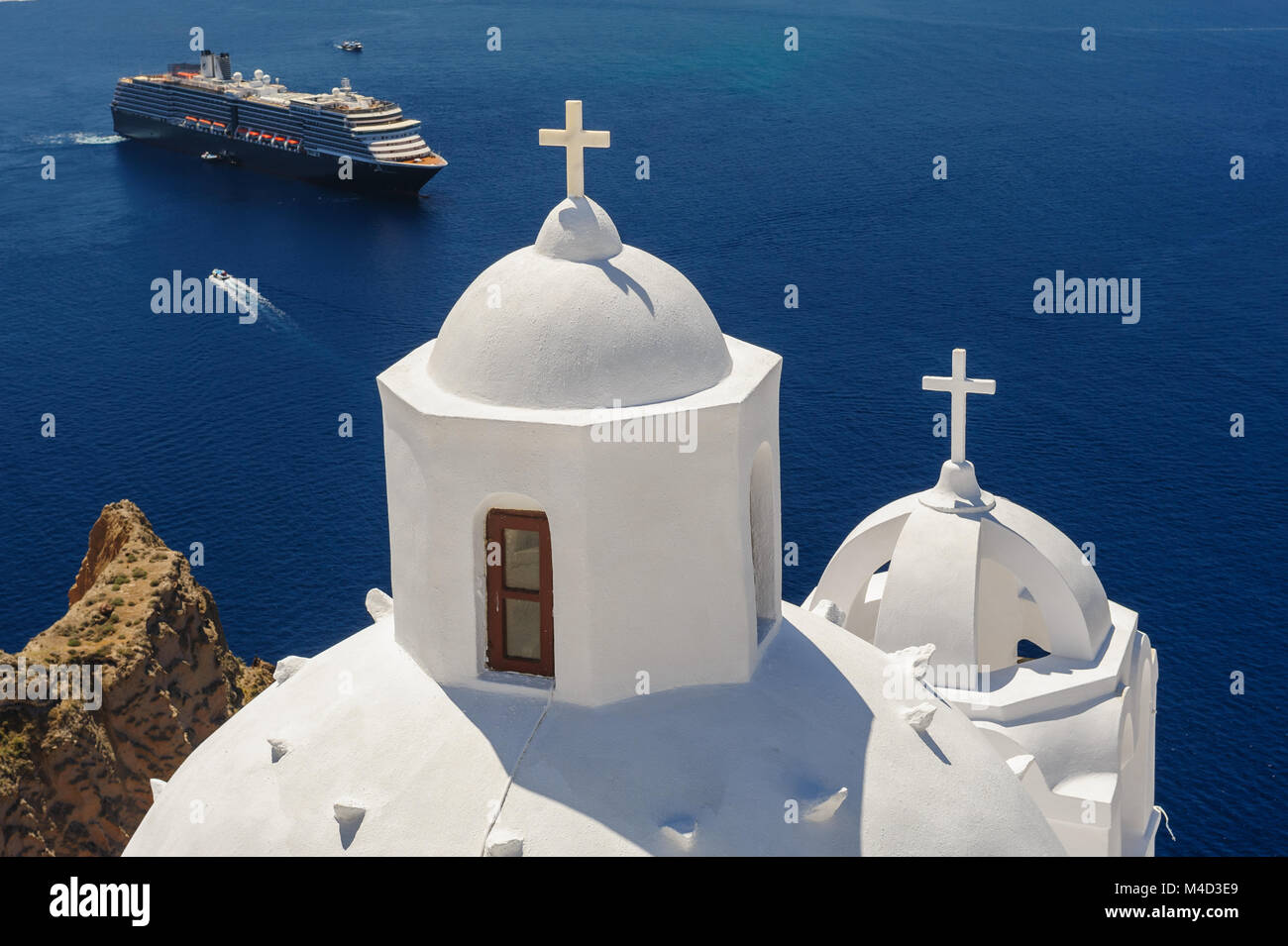 Church in Fira, Santorini Stock Photo - Alamy