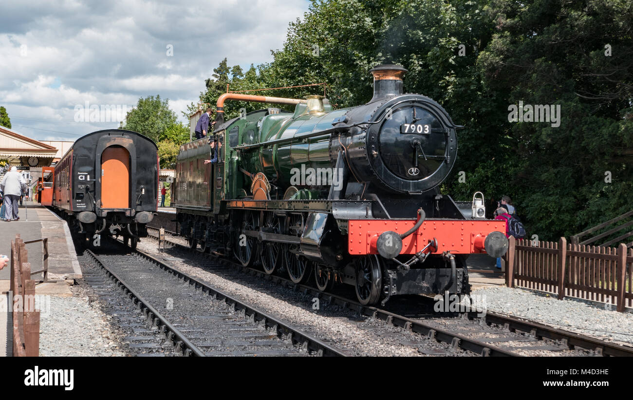 Steam engine 7903 Foremarke Hall at Toddington station and operated by ...