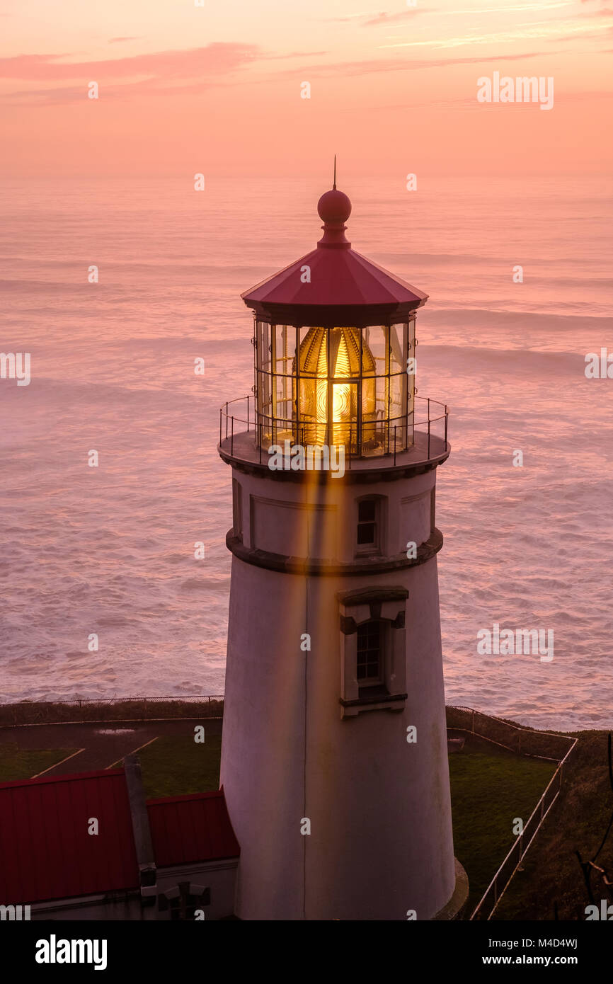 Heceta Head Lighthouse at sunset, built in 1892 Stock Photo - Alamy