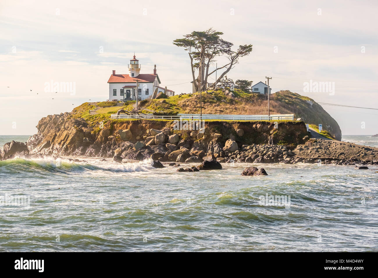 Battery Point Lighthouse at Pacific coast, built in 1856 Stock Photo ...