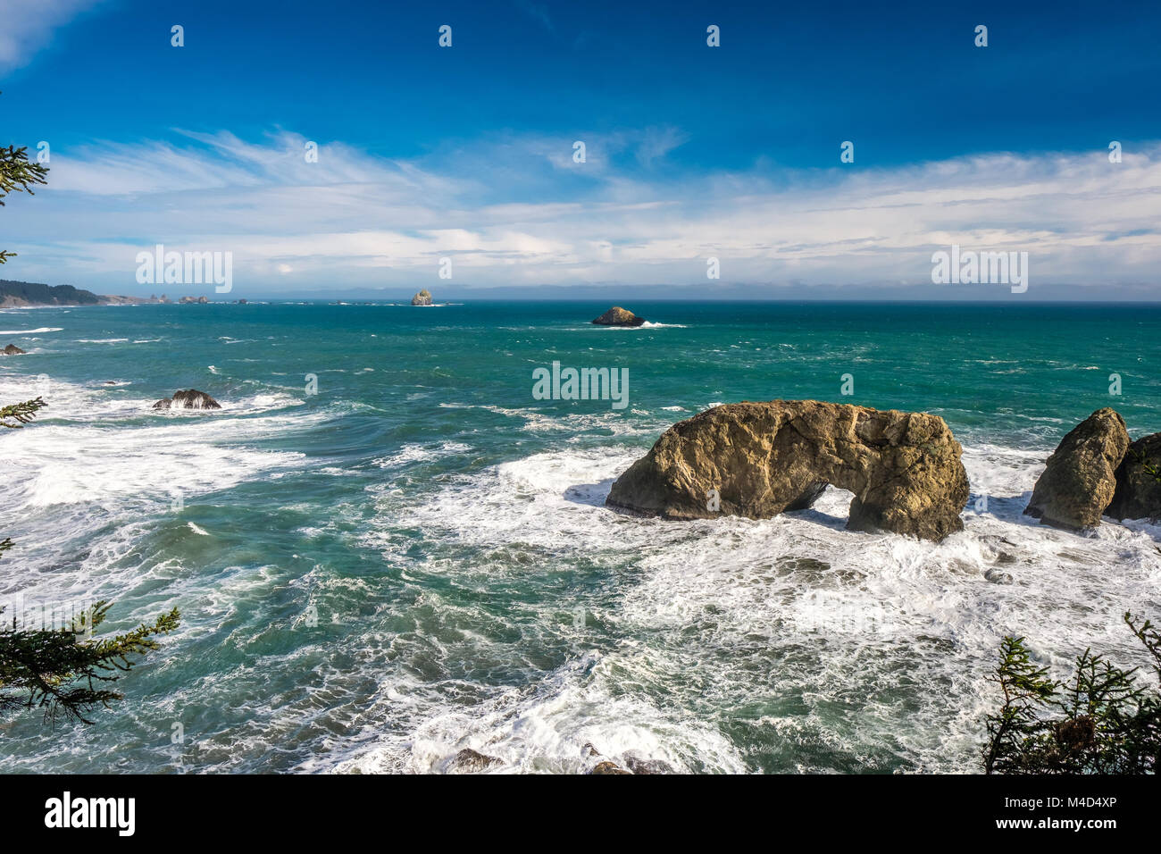 USA Pacific coast, Arch Rock, Oregon State Stock Photo - Alamy