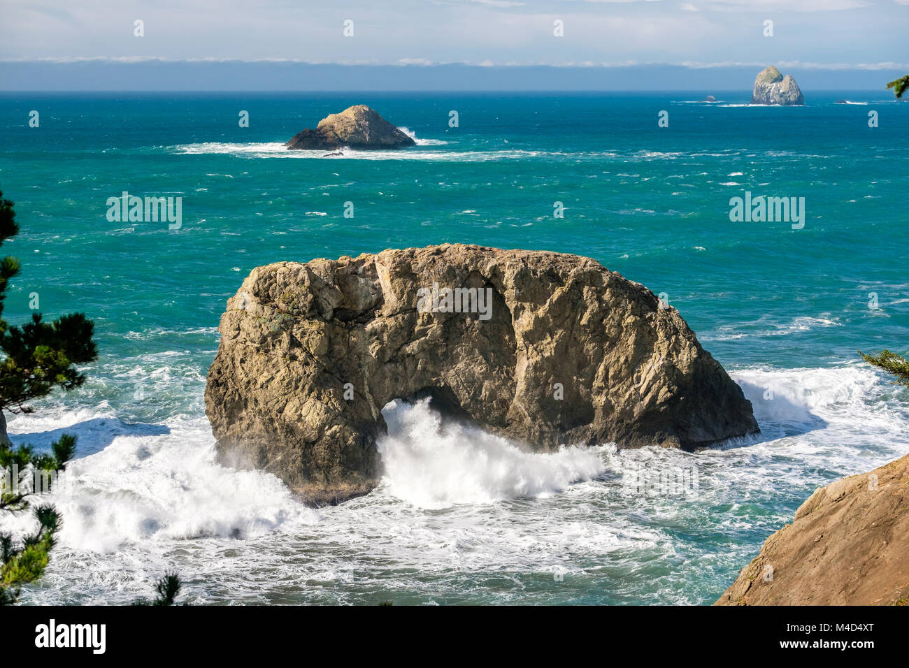 USA Pacific coast, Arch Rock, Oregon State Stock Photo - Alamy