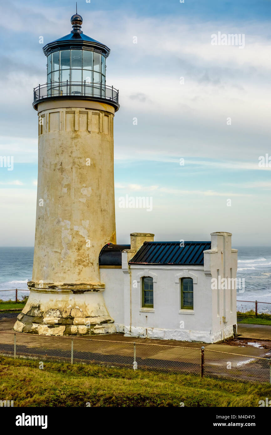 North Head Lighthouse at Pacific coast, built in 1898 Stock Photo - Alamy