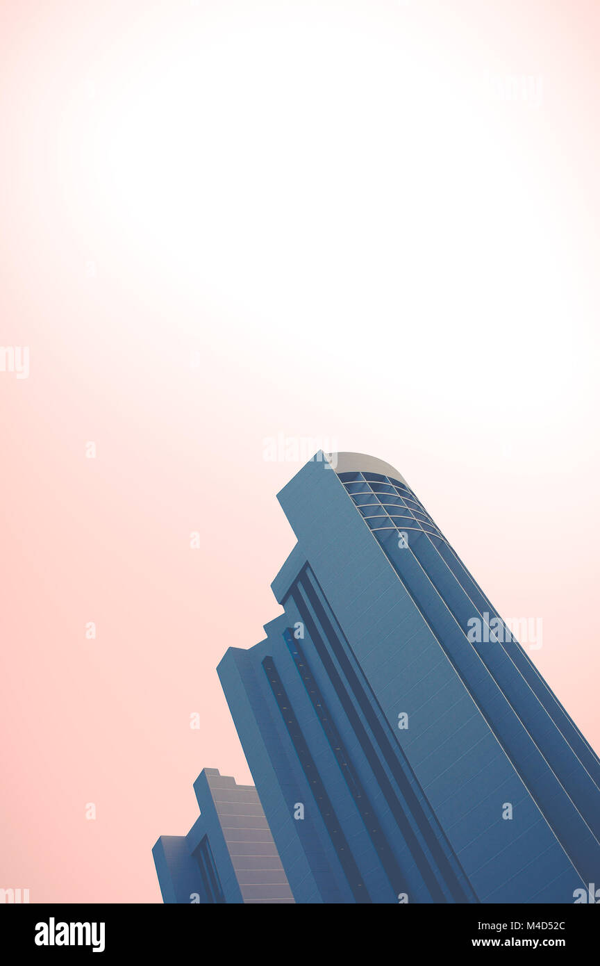 Skyscraper Abstract With PInk Sky Stock Photo - Alamy