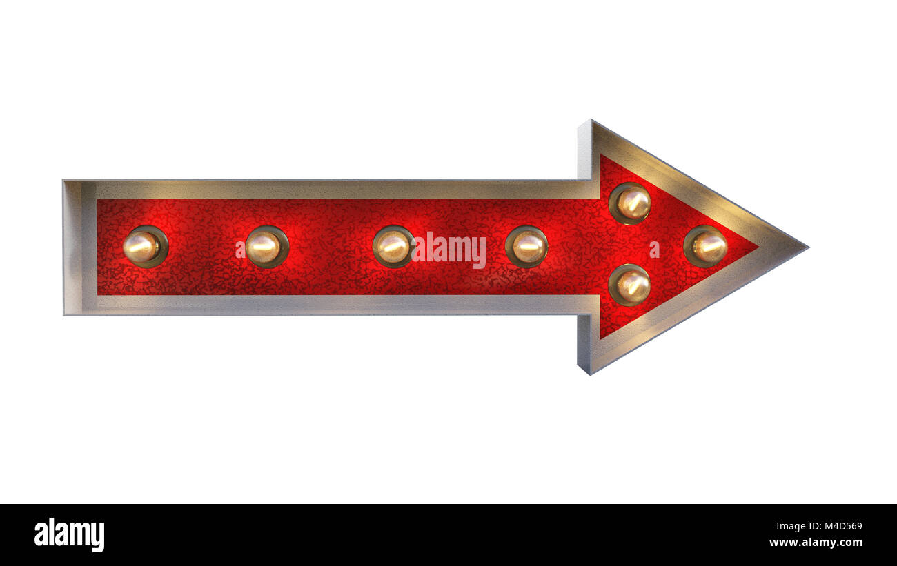 Digital 3D Illustration of a cutout Arrow with Light Bulbs Stock Photo ...