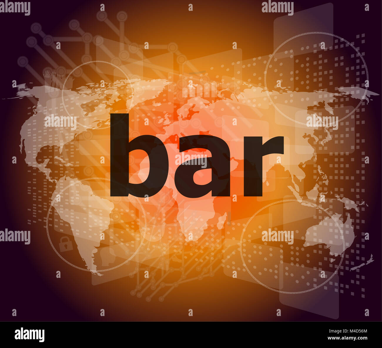 bar, hi-tech background, digital business touch screen Stock Photo - Alamy