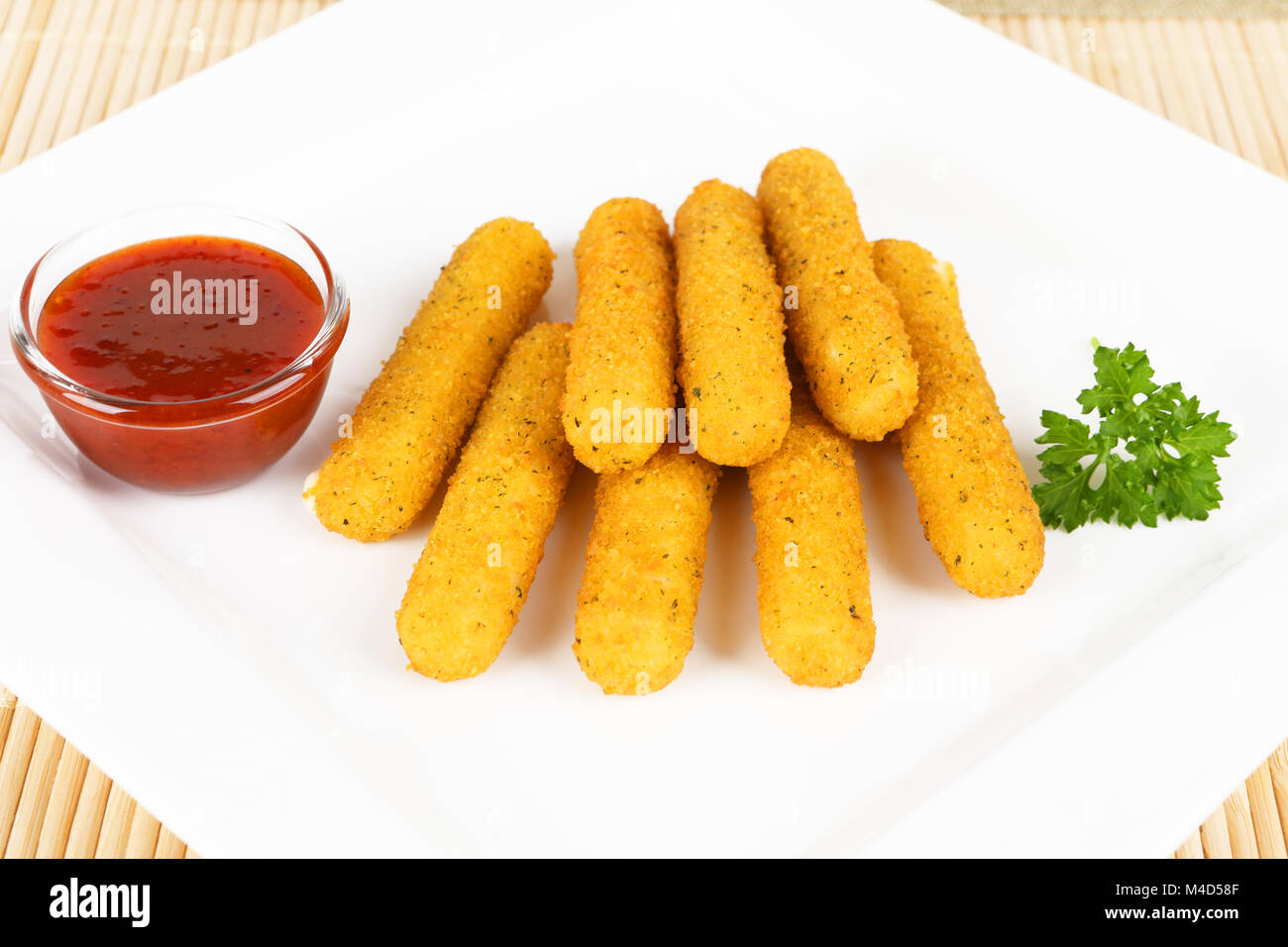 Breaded mozzarella sticks hi-res stock photography and images - Alamy