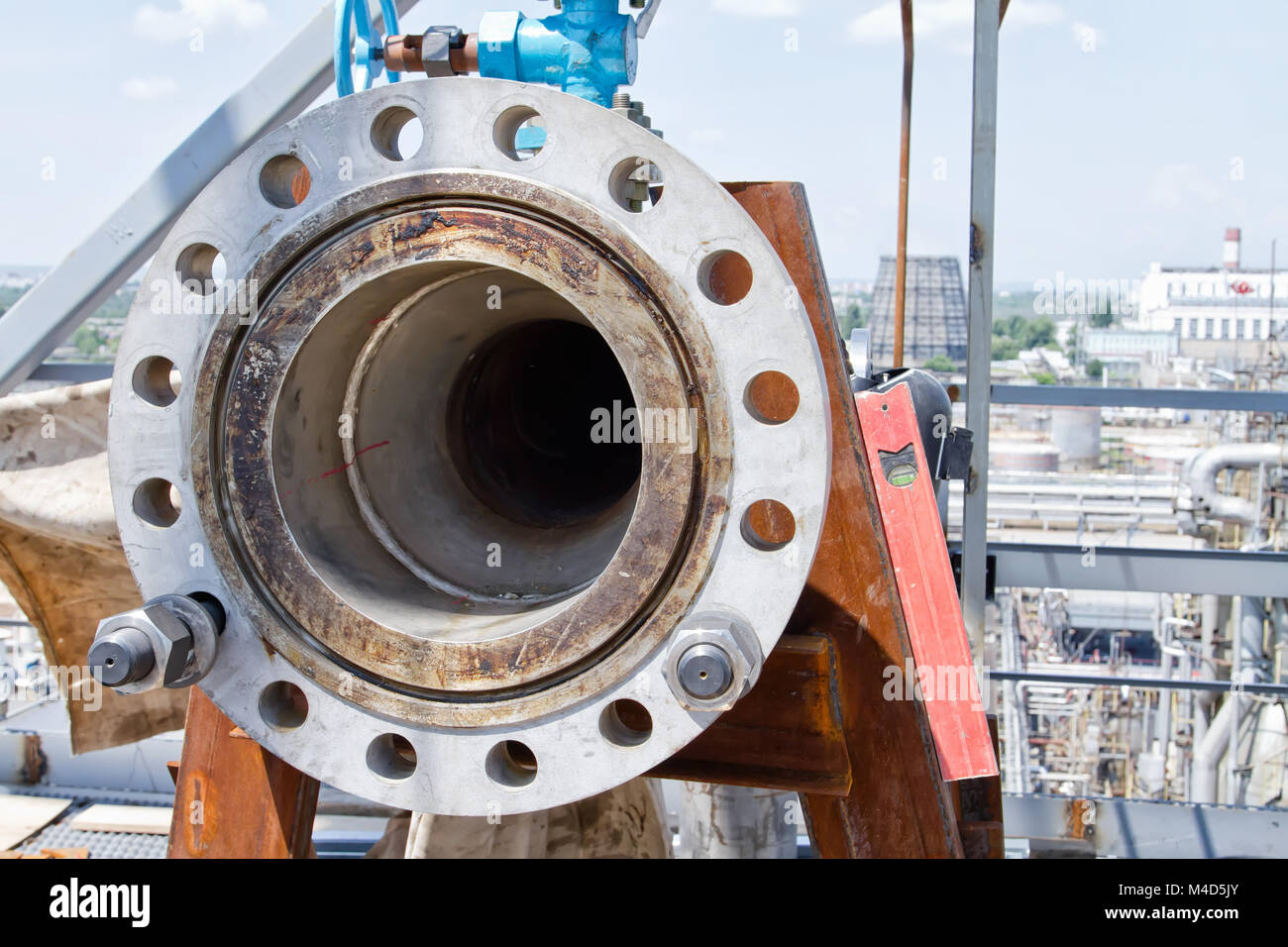 Place of carrying out welding works on installation of piping Stock ...