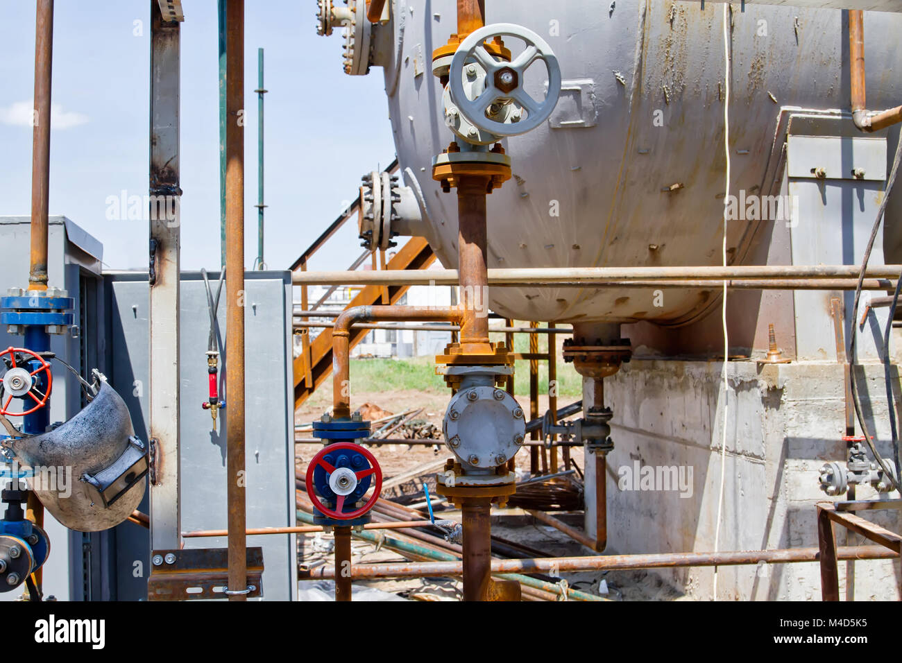 Place of carrying out welding works on installation of piping Stock ...