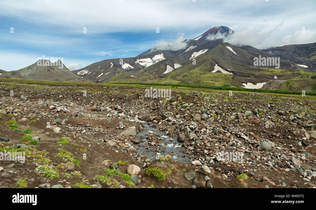 Avacha Volcano or Avachinskaya Sopka on Kamchatka Peninsula Stock Photo ...