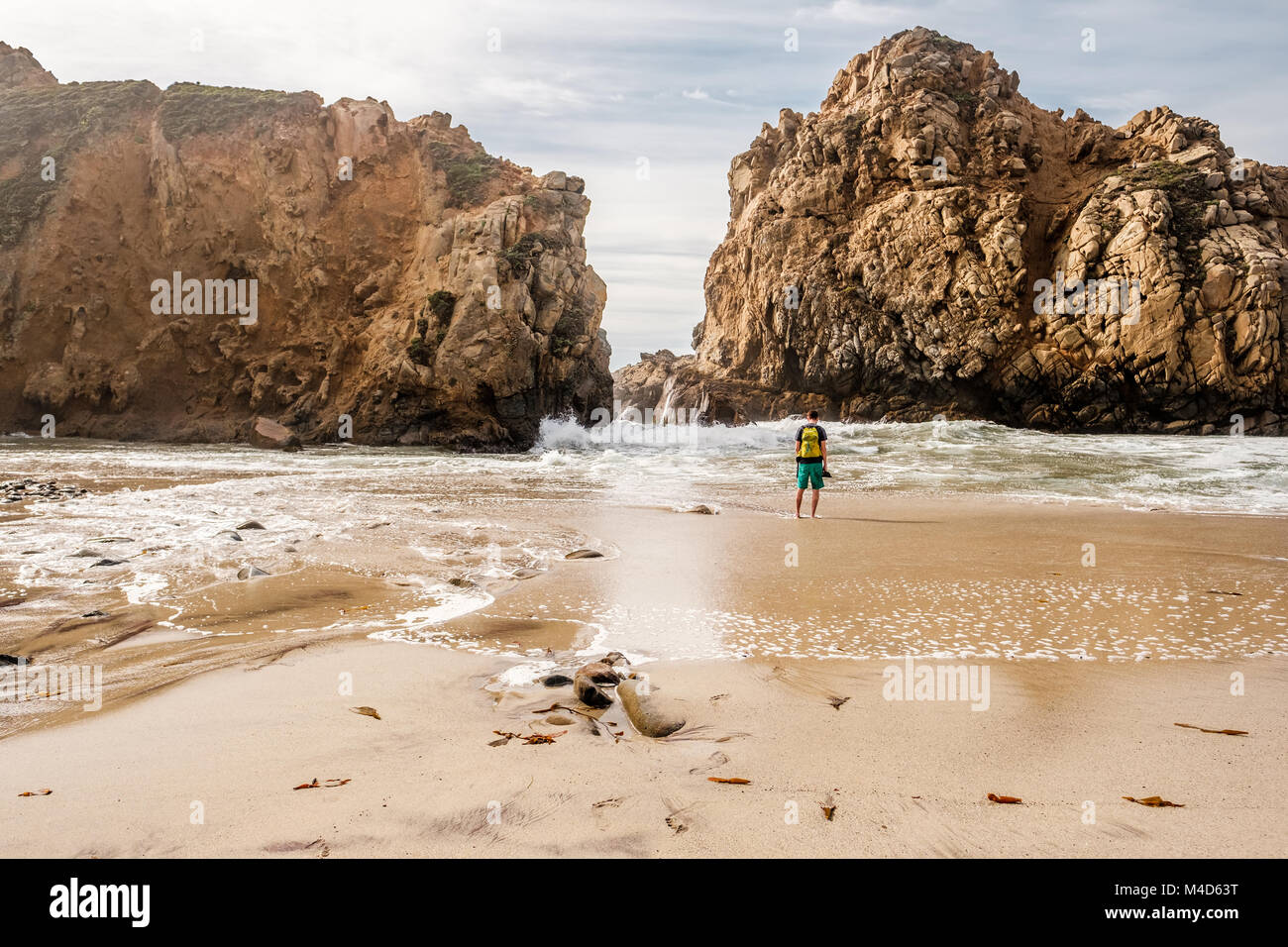 Man at Pfeiffer Beach, California Stock Photo - Alamy