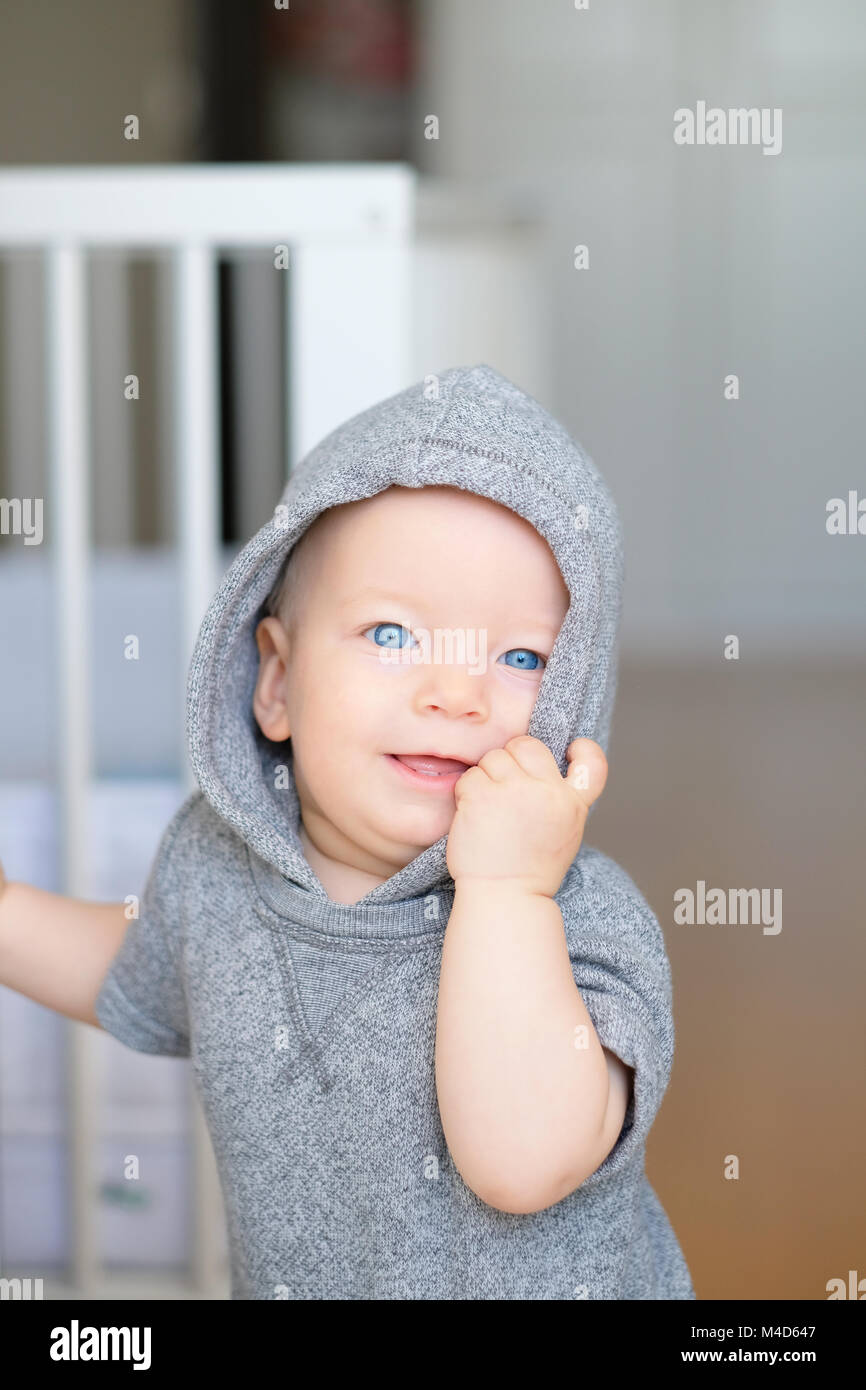 Baby boy with learning to walk Stock Photo - Alamy