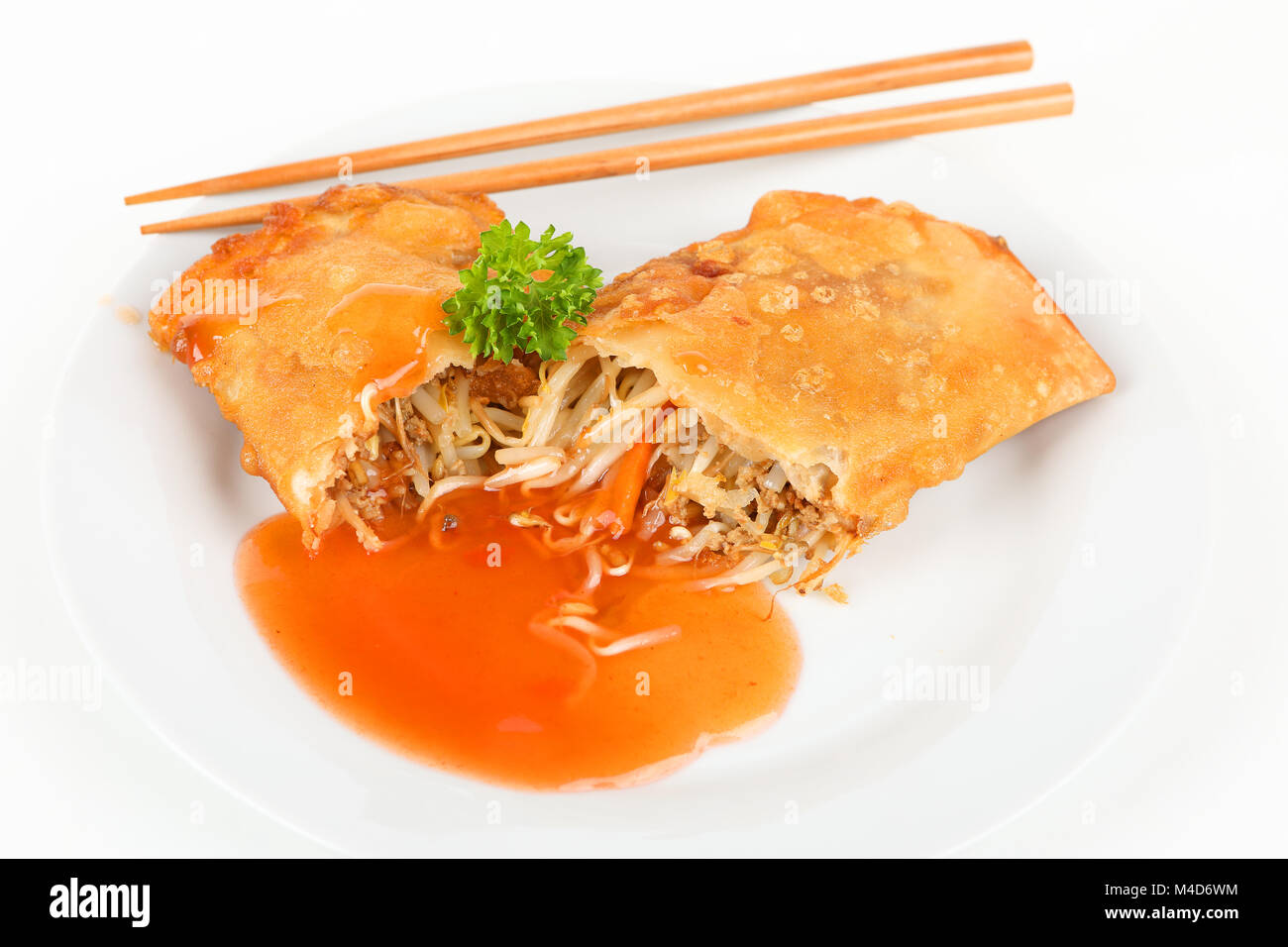 spring roll with sauce Stock Photo - Alamy