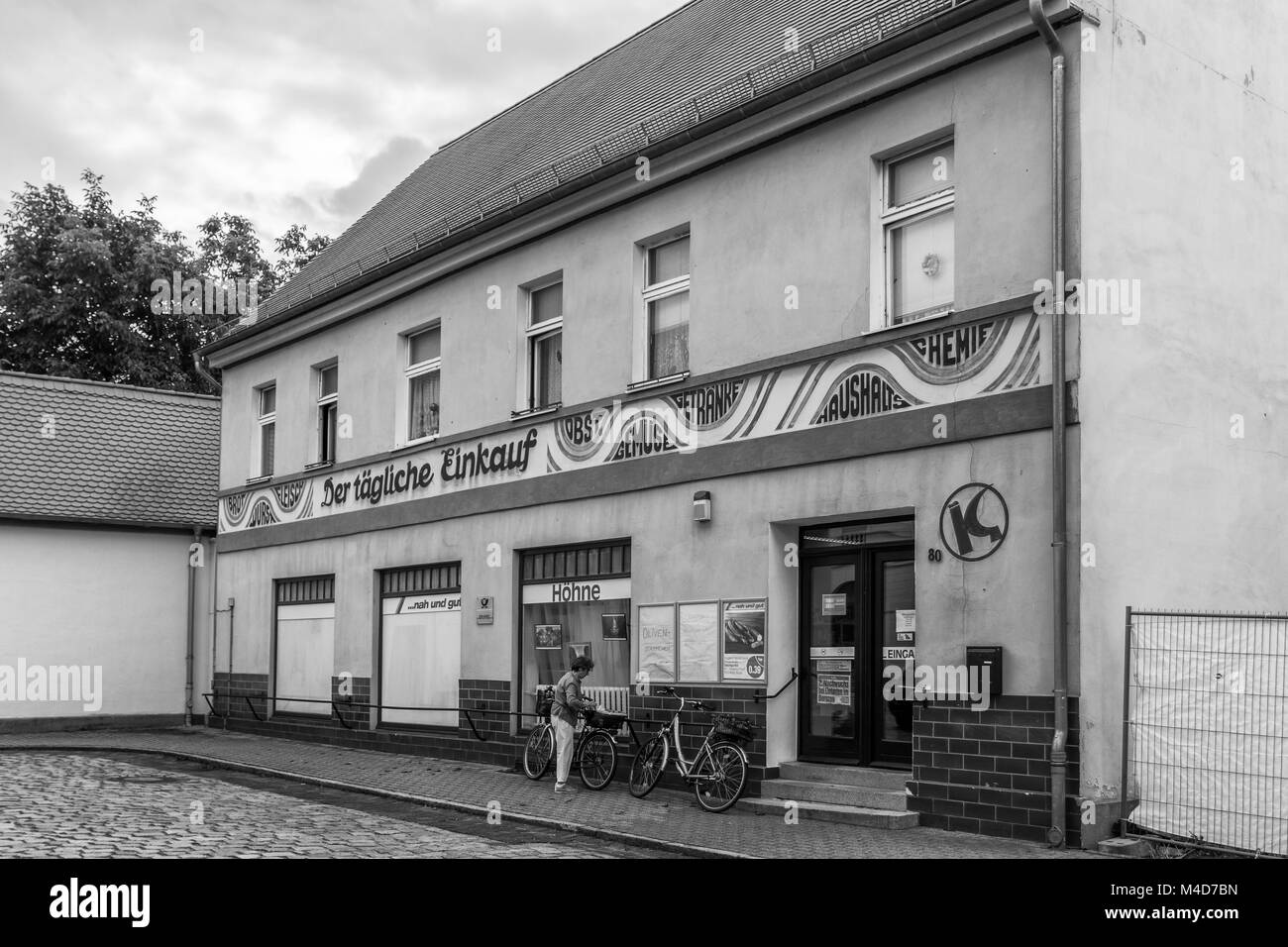Converted GDR 'Konsum' store Stock Photo - Alamy