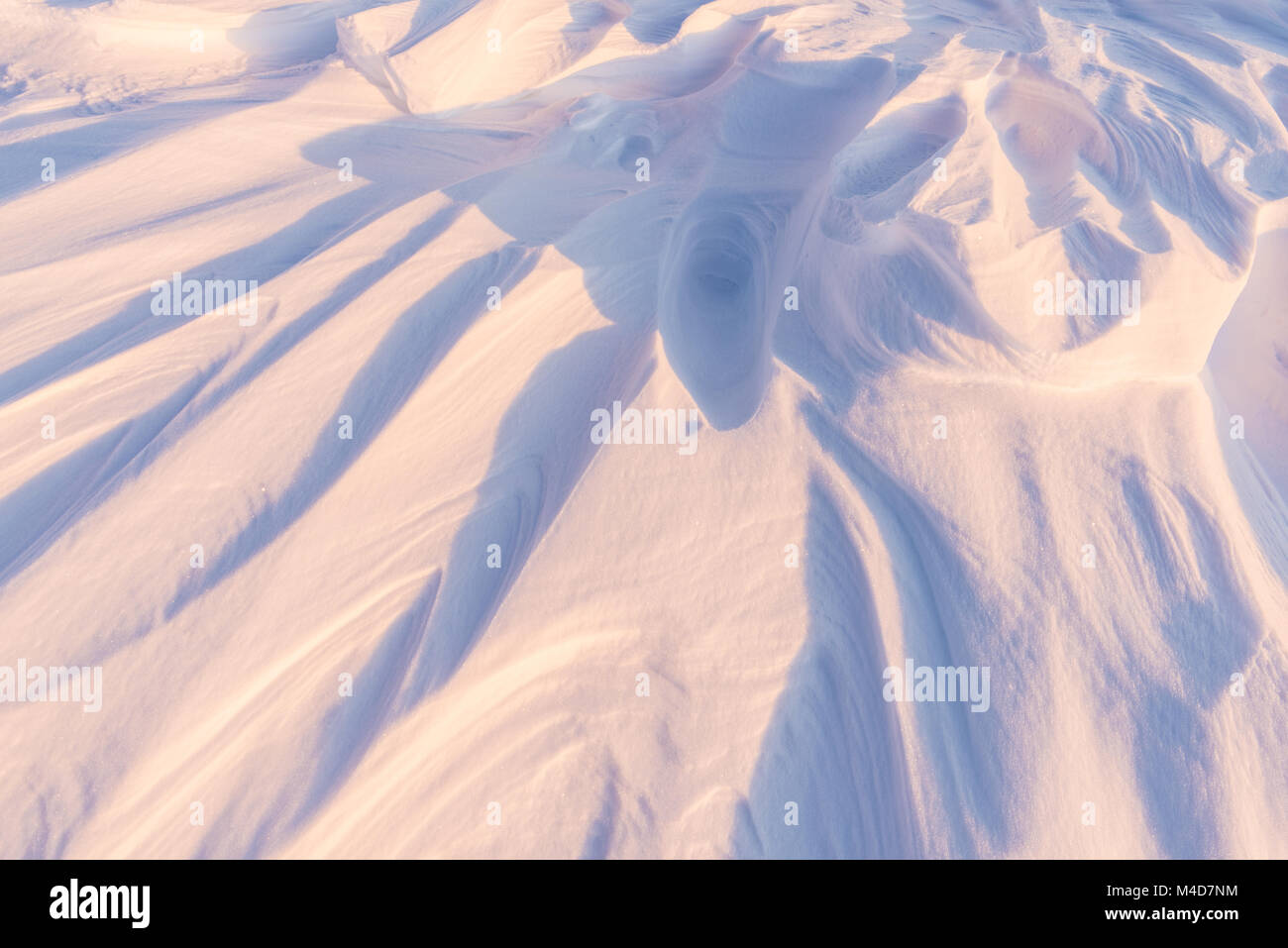 Wind blown snow formations (Sastrugi), Lapland, Sweden Stock Photo - Alamy
