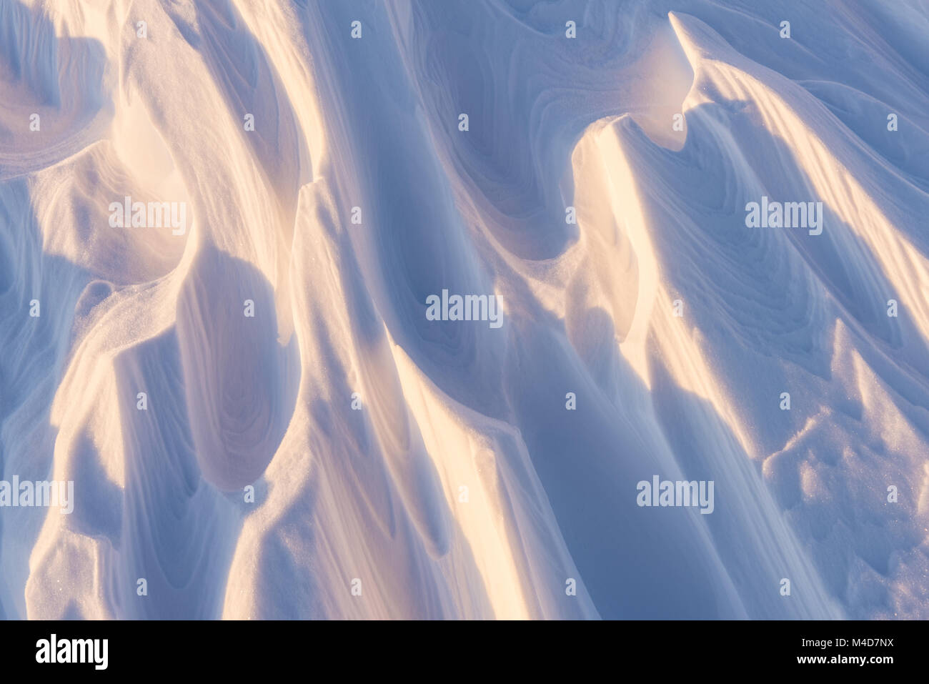 Wind blown snow formations (Sastrugi), Lapland, Sweden Stock Photo - Alamy