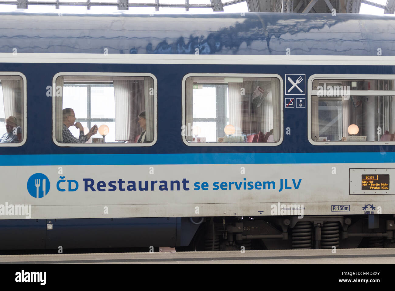 Czech Dining car in an EuroCity Train Stock Photo - Alamy
