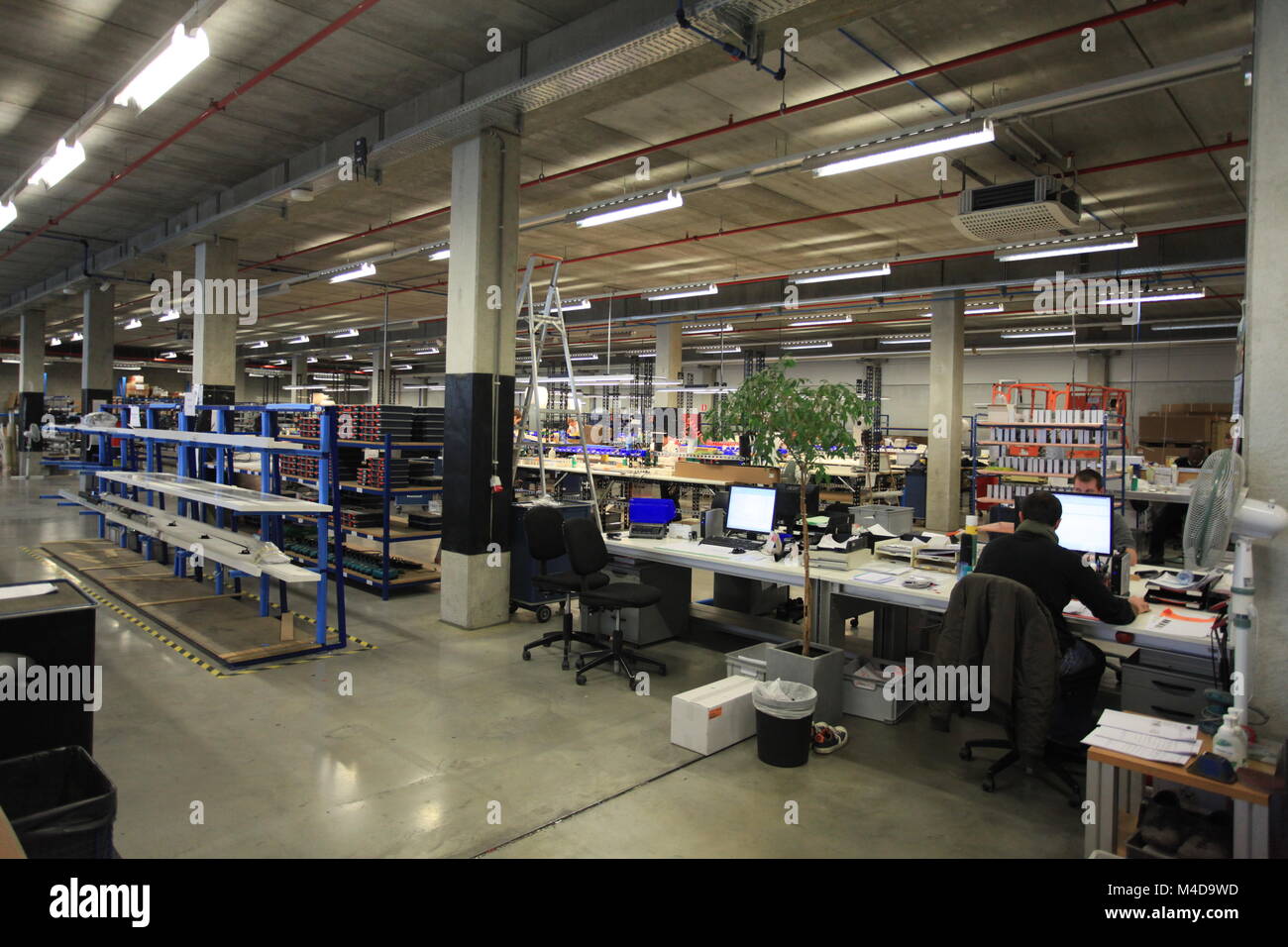 inside the workshop for the production of electrical and lighting ...