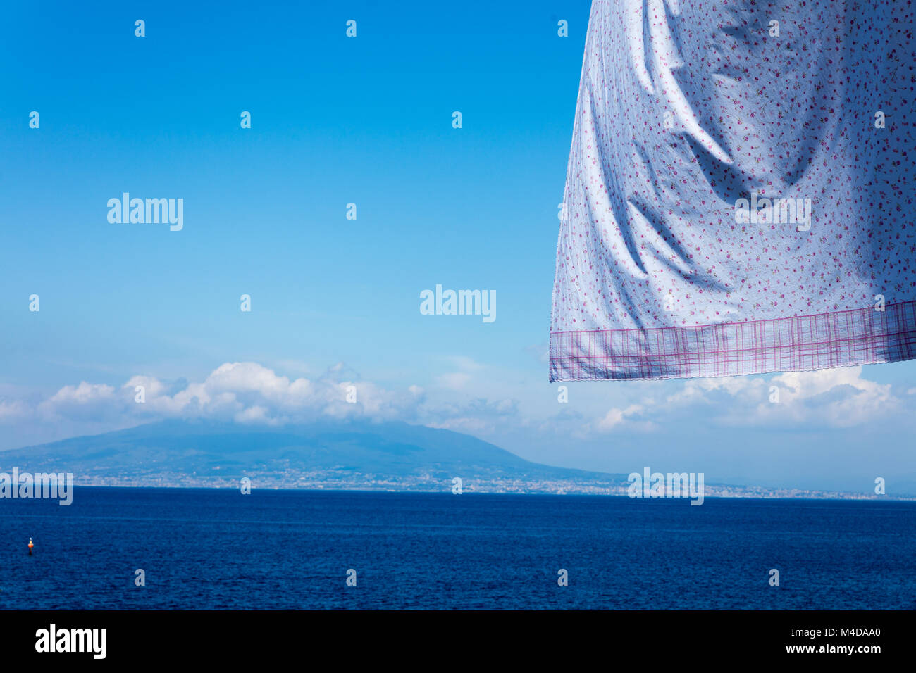 neapolitan coast fron Sorrento with hanging clothes Stock Photo - Alamy