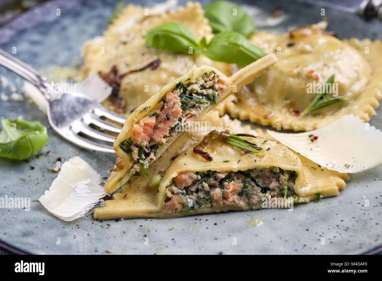 Close up view on ravioli hi-res stock photography and images - Alamy