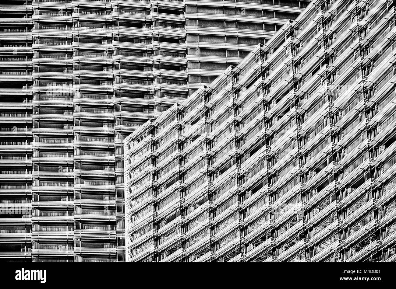 Intersecting sections of a large hotel combine to form a modern ...