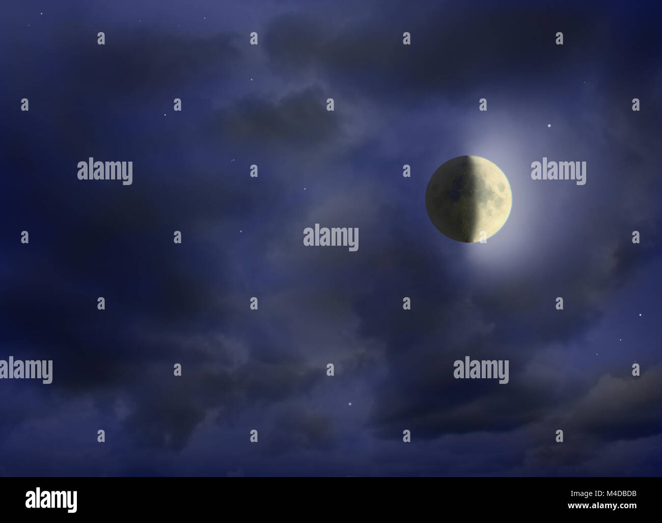 Glowing moon in sky astronomy hi-res stock photography and images - Alamy