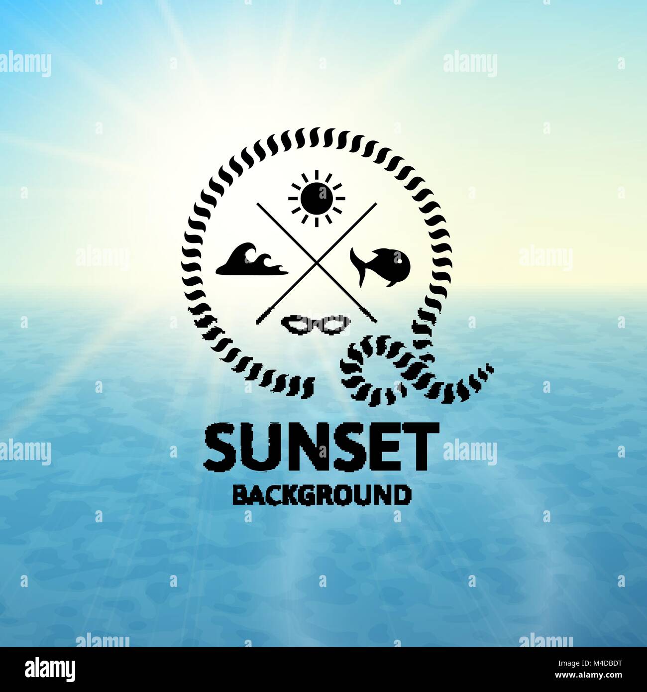 Blue sky sea horizon Stock Vector Images - Alamy