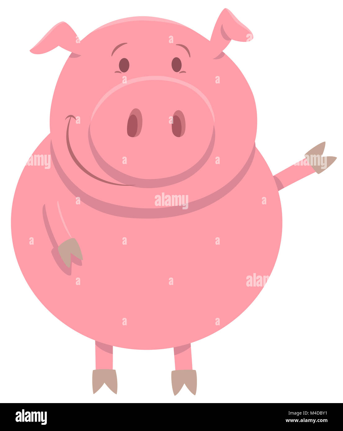 happy pig farm animal character Stock Photo - Alamy