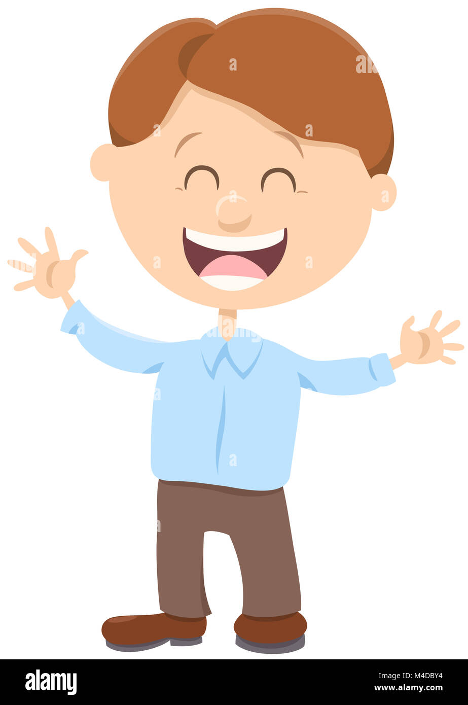 cheerful boy cartoon Stock Photo - Alamy