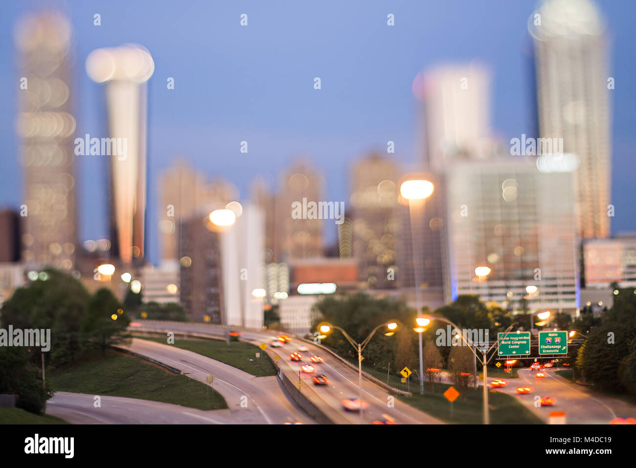atlanta georgia city skyline early morning with tilt effect Stock Photo ...