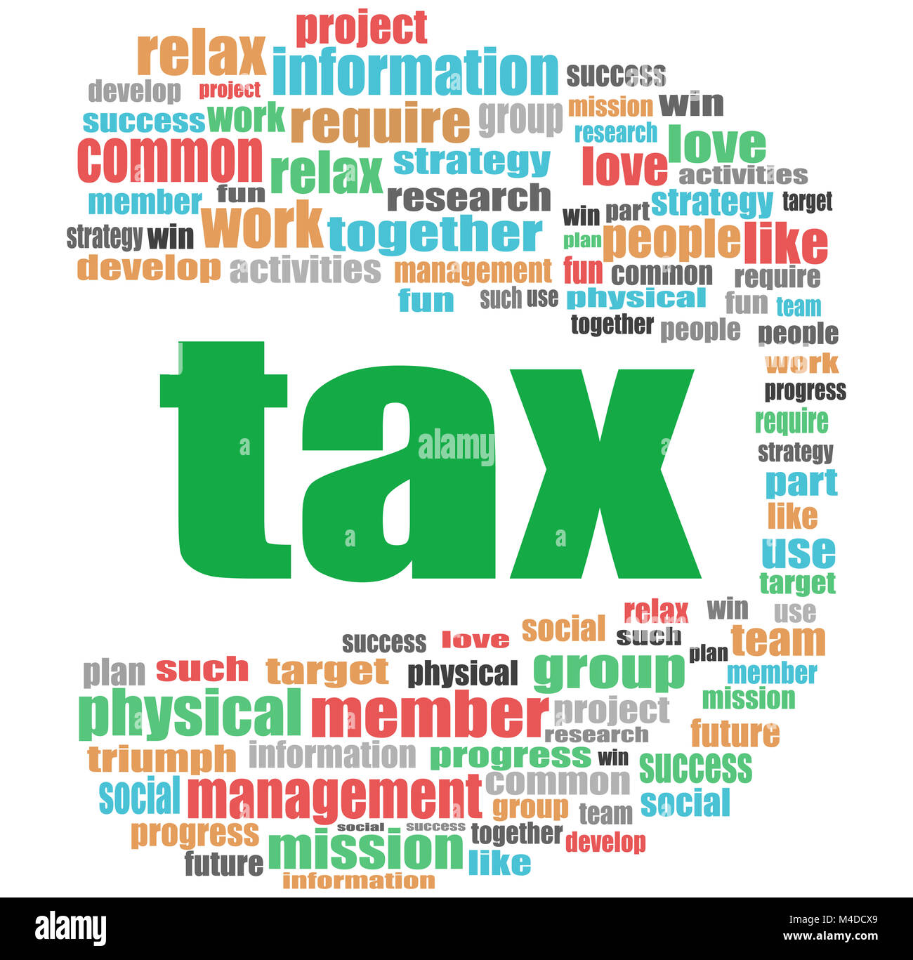 tax word. Business concept . Word cloud collage Stock Photo - Alamy