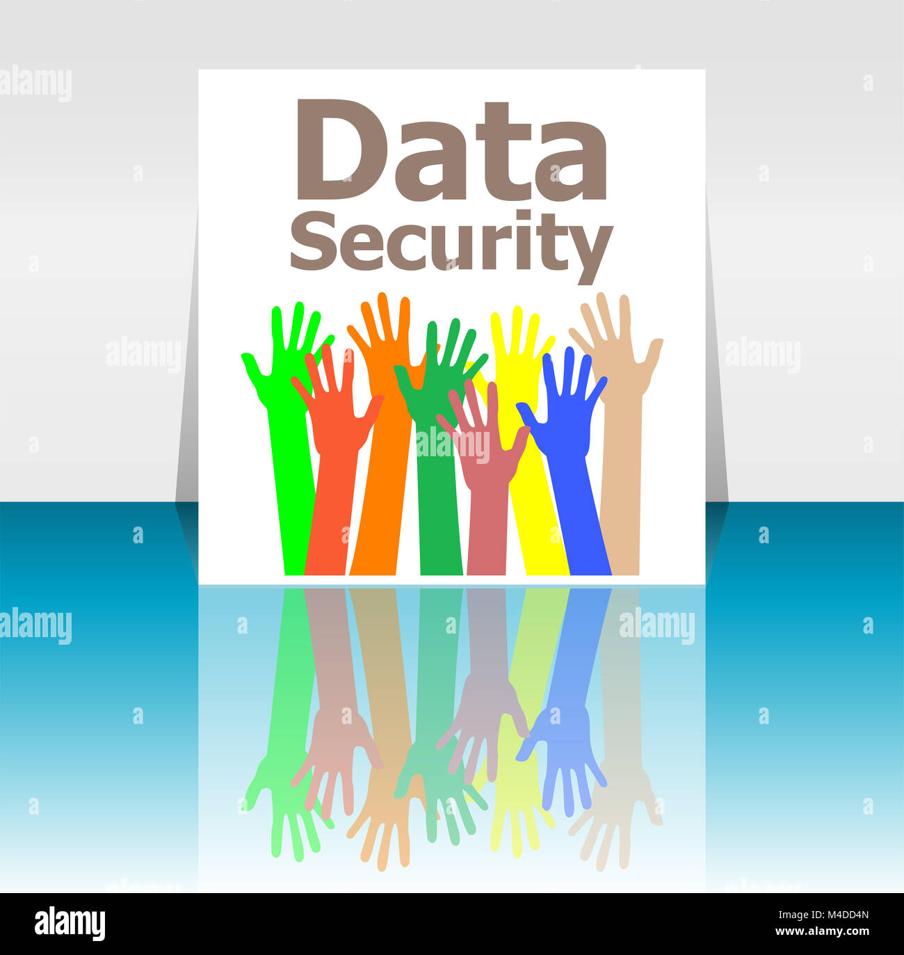 Text Data Security. Protection concept . Human hands silhouettes Stock ...