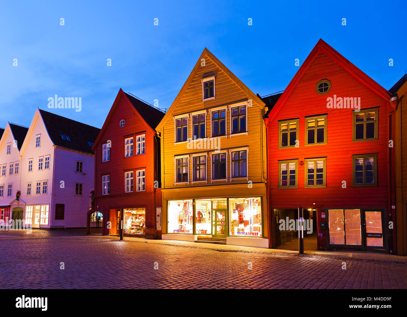 Famous Bryggen street in Bergen - Norway Stock Photo - Alamy